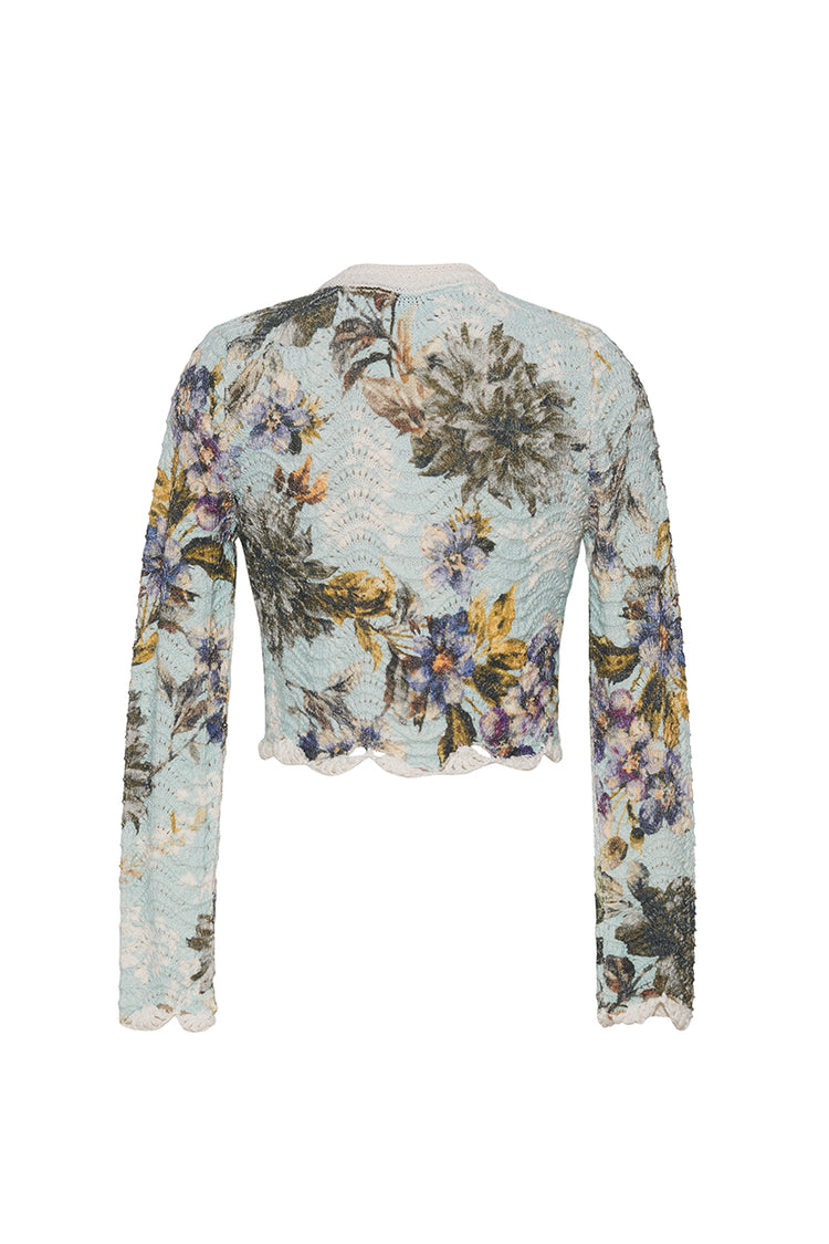 Jolene Cropped Crochet Cardigan in Cotton | Cara Cara New York